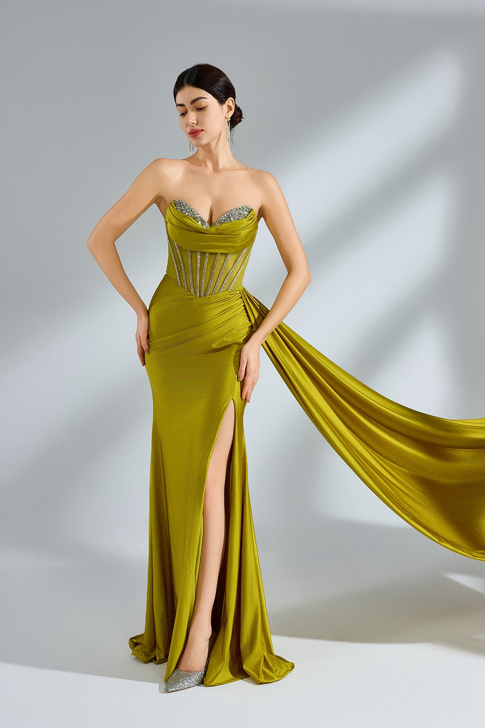 Wholesale Strapless Rhinestone Embellished Bust and Side Sash 32893 ...